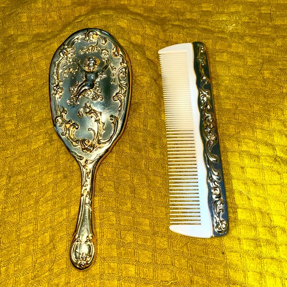 Accessories | Vintage Cherub Vanity Brush And Comb Set | Poshmark